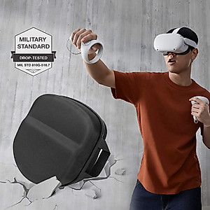 Hard EVA Carrying Case for Oculus Quest 2VR Headset and Accessories, All-in-oneVR Gaming Headset Storage Bag Box Travel Carrying Case Portable (Black)