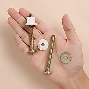 AIEX 6 Sets Toilet Seat Screws and Bolts, Metal Screws for Toilet Seat Bolts Replacement with Plastic Nuts and Metal Washers Toilet Bolt Set for Replacing Top Mount Toilet Seat Hinges