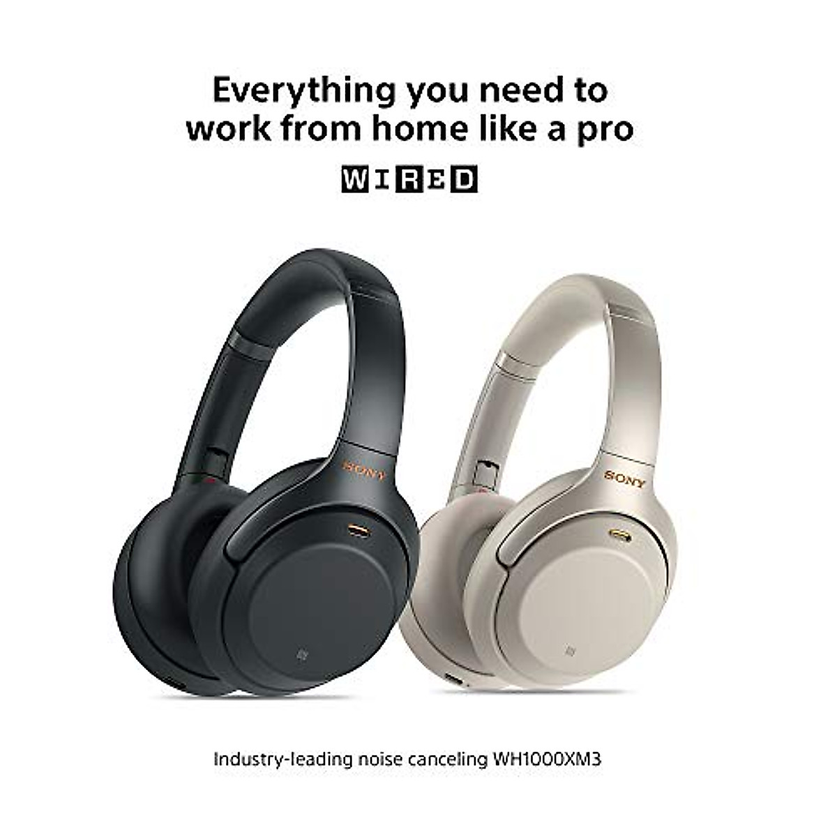 Sony WH1000XM3 Noise Cancelling Headphones : Wireless Bluetooth Over the Ear Headset – Silver (2018 Version)