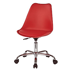 OSP Home Furnishings Emerson Student Armless Pneumatic Office Chair with Wheels, Red