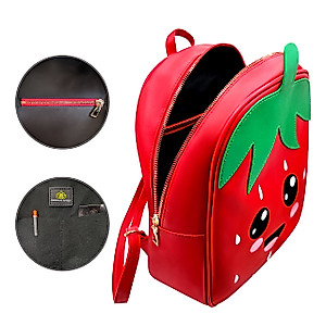 Remember Like Yesterday - Women and Kids Fashion Backpack | Kawaii Backpack Strawberry | Faux Leather