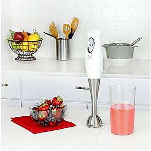 Kalorik Electronic Stick Mixer Dual Speed Control Settings, Stainless Steel Shaft and Blade ,200 Watt Motor for Easy Mixing, 30 Fluid Ounce Mixing Cup