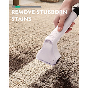 HAUSHOF Portable Carpet Spot and Upholstery Cleaner, Lightweight Handheld Deep Cleaner Machine for Pet Stains, Sofa, Rug, Mattress, Car Seat and Curtain, White & Light Grey