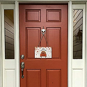 Welcome Wall Hanging Sign- Happy Thanksgiving Harvest Truck Turkey Slate Hanging Plaques for Front Door Porch Window Farmhouse Garden 5.1" x 7.9" Wall Home Decor