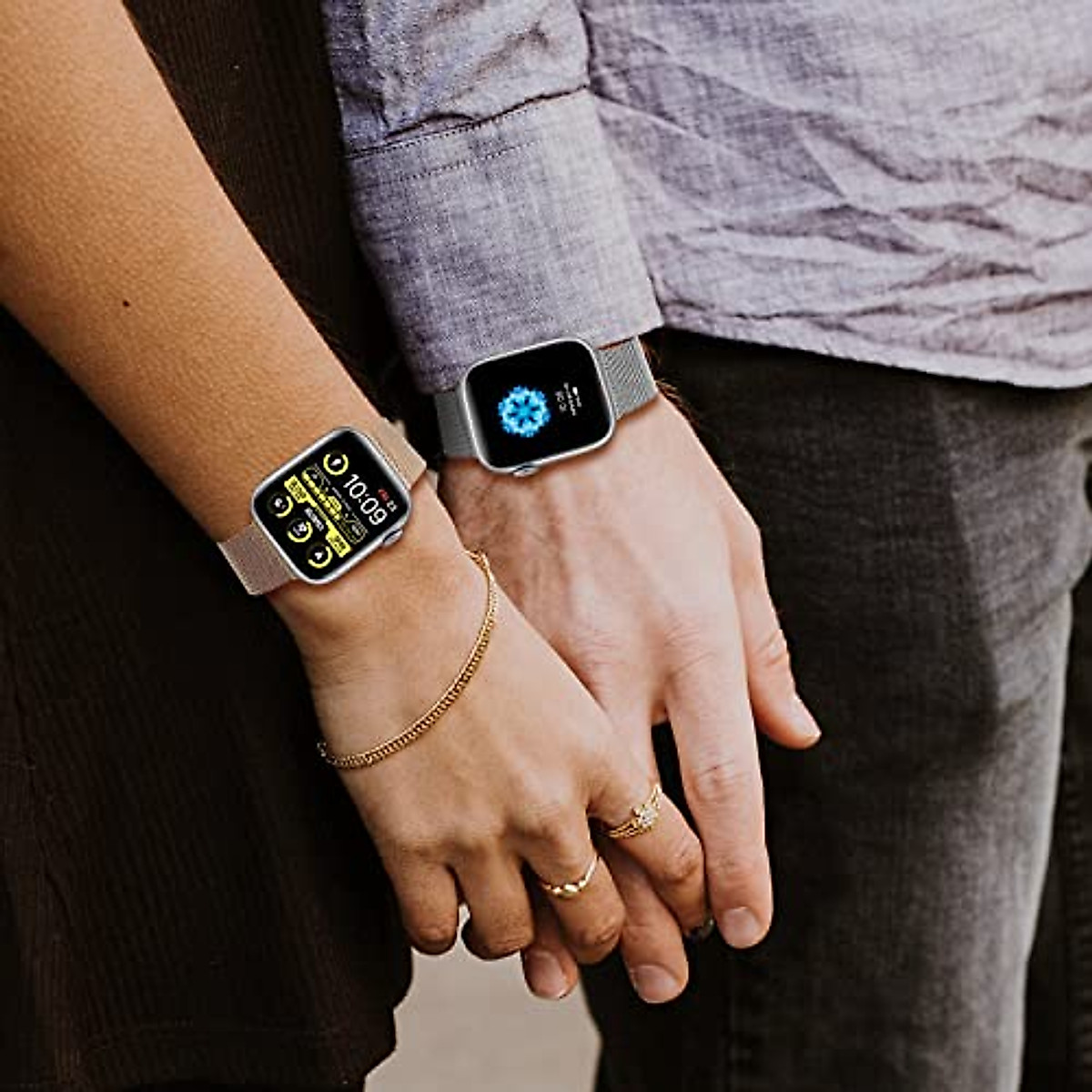 Magnetic Watch Band Compatible with Apple Watch Bands 42mm 44mm 45mm for Women Men,Milanese Loop Stainless Steel Mesh Adjustable Strap Wristband for iWatch Series 8 7 6 5 4 3 2 SE