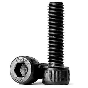 M8-1.25 x 25mm Socket Head Cap Screws, 12.9 Grade Alloy Steel, Allen Socket Drive, Black Oxide Finish, Full Thread, Quantity 20