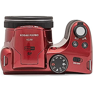 Kodak AZ255-RD PIXPRO Astro Zoom 16MP Digital Camera 25X Optical Zoom Red Bundle with Lexar 32GB High-Performance 800x UHS-I SDHC Memory Card Blue Series