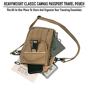 Rothco Heavyweight Classic Canvas Passport Travel Pouch, Black