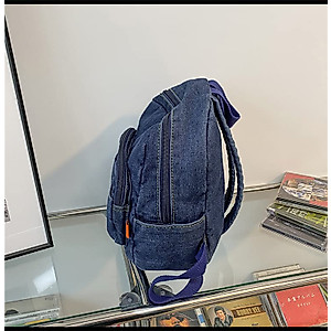 GGOOB Small Backpack Purse for Women Womens Backpack Purse for Women Mini Backpack Purse Aesthetic Purse Denim Purse (Dark blue)