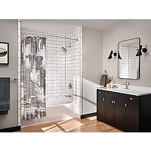 Moen CSR2160BN 54-Inch to 72-Inch Adjustable Length Fixed Mount Single Curved Shower Rod, Brushed Nickel