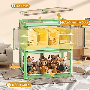 Stackable Storage Bins with Lids and Wheels, Stackable and Sturdy, Collapsible Plastic Storage Containers, Functional Folding Storage Box, Bedroom, Living Room, Study Room, Toy Room