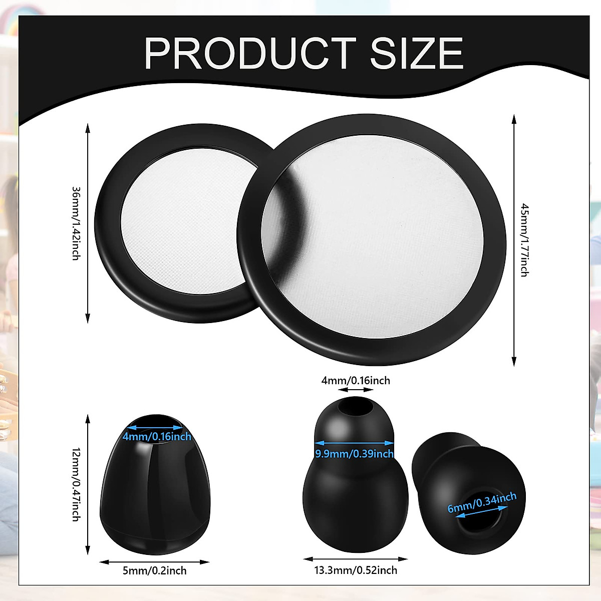 BBTO 24 Packs Stethoscope Spare Parts Kit, Black Stethoscope Replacement Parts Stethoscope Accessories Stethoscope Ear Tips Accessories for Stethoscope (Adult) (Adult and Pediatric)