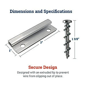 Wall Dog Wire Hanger 100 lbs - 3 inch Safety Hanger for Frames with Hanging Wire - 2 Pack