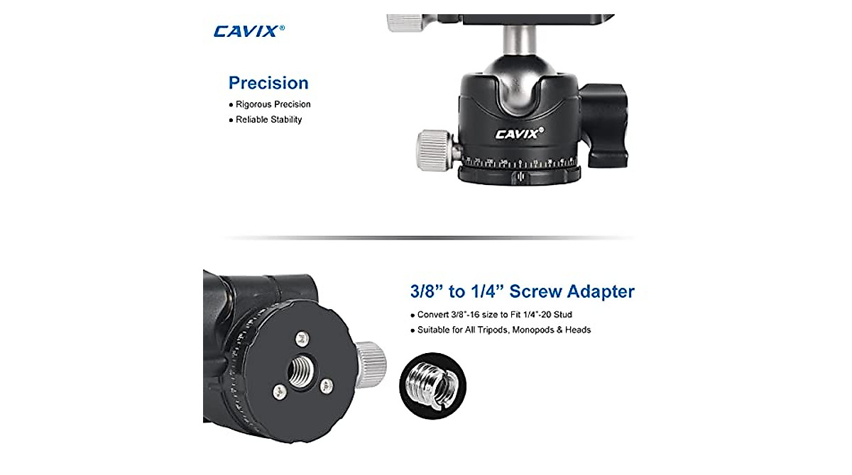 CAVIX H-29S Low Profile Ball Head - 22 Lbs Capacity