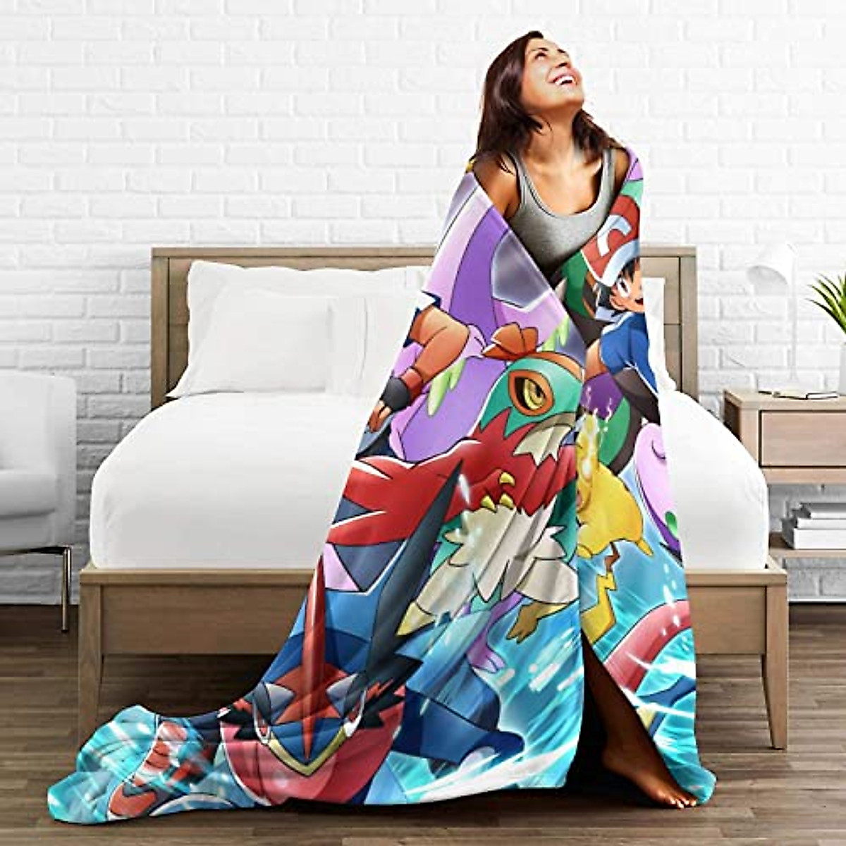Cartoon Anime Blanket Throw Blankets Super Soft Warm Cozy Flannel for Couch Bedding Living Room Sofa Kids Adult Gifts 50"X40"