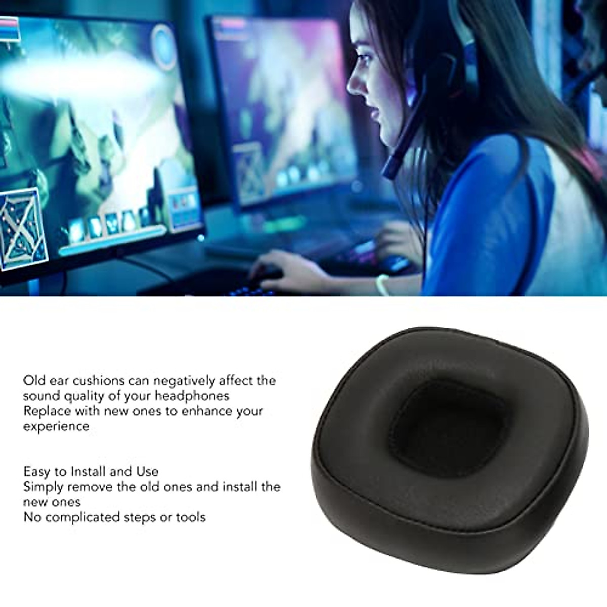 Yoidesu Professional Earpads Cushions for Marshall Headphones, Replacement Ear Pads with Soft Protein Leather for Marshall Major IV Bluetooth Headphones/Major 4.0 Headphones