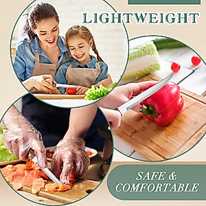 Lasnten 20 Pcs Steak Knives Bulk 9 Inch Stainless Steel Kitchen Knives with Triple Riveted Handle Utility Sharp Serrated Steak Knife Set for Kitchen Restaurant Tableware Camping (Wood Brown)