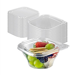 Restaurantware Tamper Tek 8 Ounce Snack Containers 100 Durable Deli Containers - Tamper-Evident Lid Disposable Clear PET Round Containers With Lid For Takeout And Delivery Orders