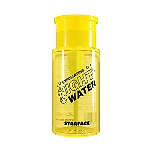Starface Exfoliating Night Water, Face Exfoliator for Acne-Prone Skin, Made with AHAs, BHA, and PHA, Oil Free, Cruelty Free, and Vegan, 4.1oz