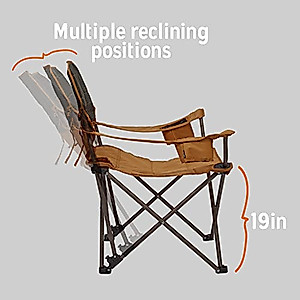 Kelty Deluxe Lounge Chair – Folding Outdoor Camping Chair with Insulated Cupholders, Customized Recline, Steel Frame, Padded Roll Storage Tote, 2024 (Beluga)