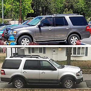 Lightronic WV94233 Outside-Mount Side Window Visor Deflector Vent Rain Guard, Dark Smoke, 4-Pieces Set, Fits 1997-2017 Ford Expedition, 2007-2017 Expedition XL, 1998-2017 Lincoln Navigator