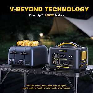 VTOMAN Jump 1500X Portable Power Station 1500W (3000W Peak), 828Wh LiFePO4 (LFP) Battery Powered Generator with Expandable Capacity, 3x Pure Sine Wave 1500W AC Outlets, 2xPD 100W, 3x Regulated 12V DC