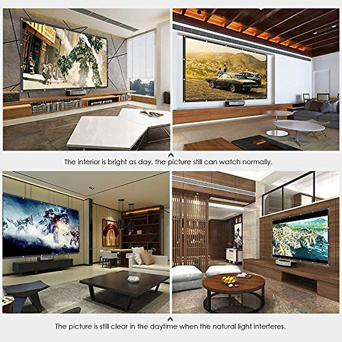 IGREAT 200 inch Portable Outdoor Projector Screen, 16:9 Folding HD Big Size Movie Screen for Home Theater Office Presentation