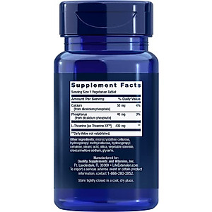 Life Extension Theanine XR Stress Relief – Stay Calm in The Face of Daytime Stress – Gluten-Free – Non-GMO – Vegetarian – 30 Vegetarian Tablets