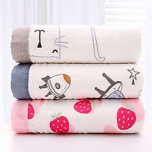 Gihims Baby Muslin Swaddle Blankets - Large Cotton Receiving Blanket Nursing Cover, Soft Kids Toddler Blanket for Boys & Girls, Lightweight, Breathable Baby Crib Blanket, 43.3x43.3