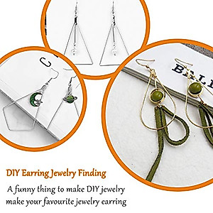 120Pcs Beading Hoop Earrings for Jewelry Making,Triangle Beading Earrings Hoop Bulk Jewelry Making Beading Supplies Teardrop Rhombus Geometric Earring Hoop for DIY Craft Earring Hoops(Gold K /White K)