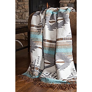 Carstens, Inc JB6807 Lined Throw Collection Chenille Blanket w/Faux Shearling Back, Badlands
