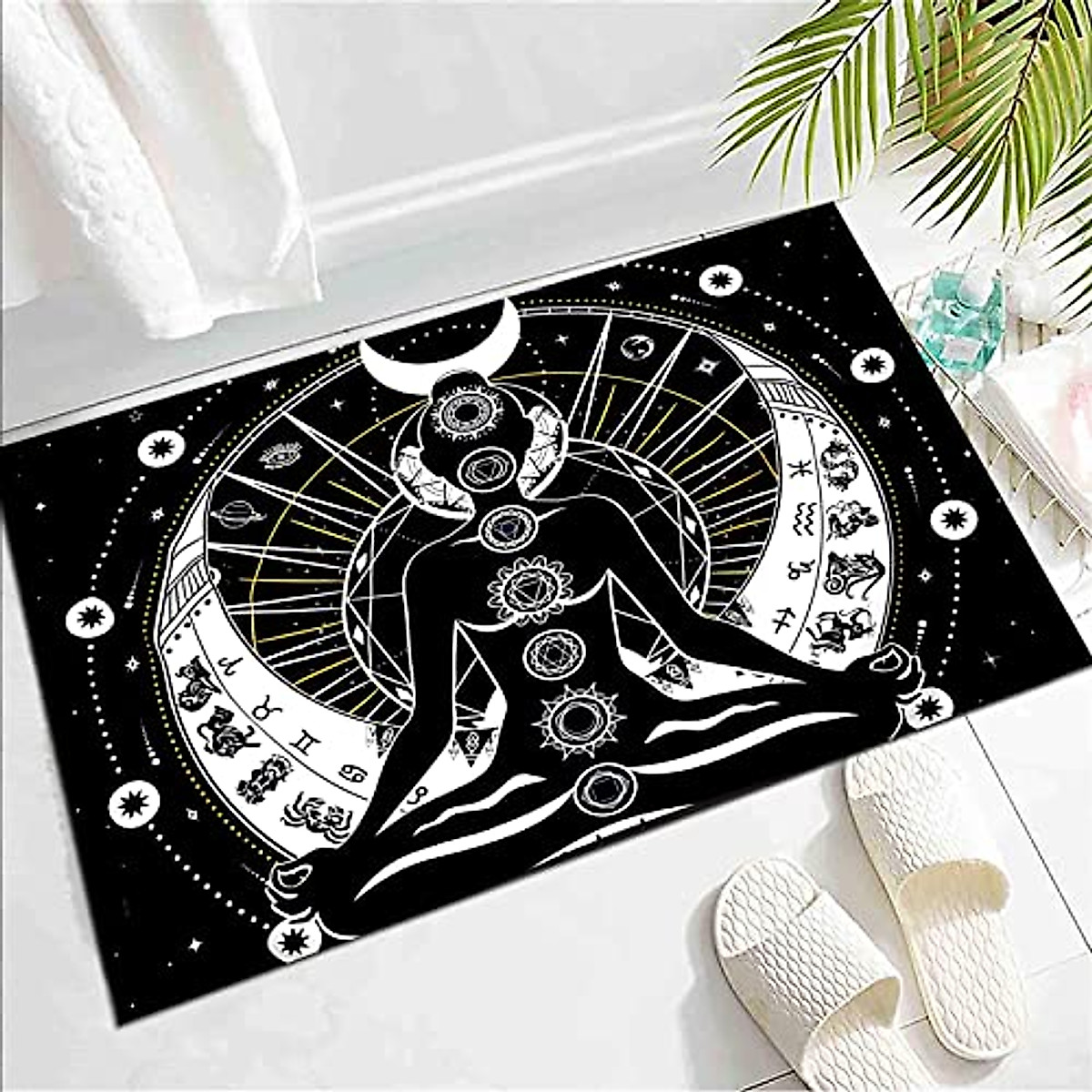 LGGQQW Seven Chakra Rug Spiritual Tapestries Mandala Bohemian Yoga Meditation Area Rug Home Decor, 63inch x 90inch