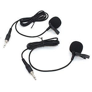 ZRAMO Metal 3.5mm Mono Screw Hands-free Lavalier Microphone w/Outside Screw Connector for Sennheiser Wireless Transmitter- Noise Cancelling Condenser Mic, Clear Voice (2X Lapel Microphone)
