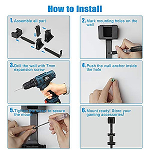Linkstyle Headset Holder, Controller and Headphone Holder Stand Wall Mount Holder for Xbox ONE, Series X, PS5, PS4, PS3, Switch Gamepad Controller Wall Mount with Screws