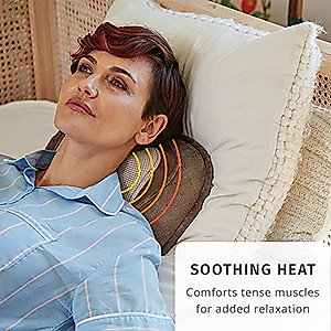 Homedics Back and Neck Massager, Portable Shiatsu All Body Massage Pillow with Heat, Targets Upper and Lower Back, Neck and Shoulders. Lightweight for Travel