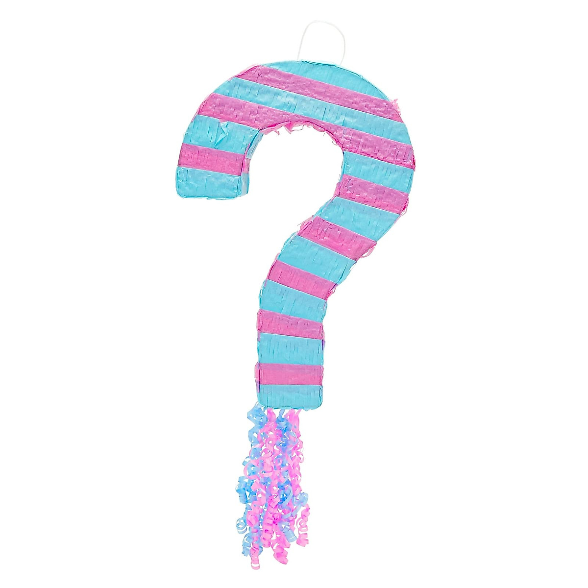 Juvale Pull String Gender Reveal Question Mark Pinata, Boy or Girl Baby Shower Party Supplies (17 x 11 x 3 In)