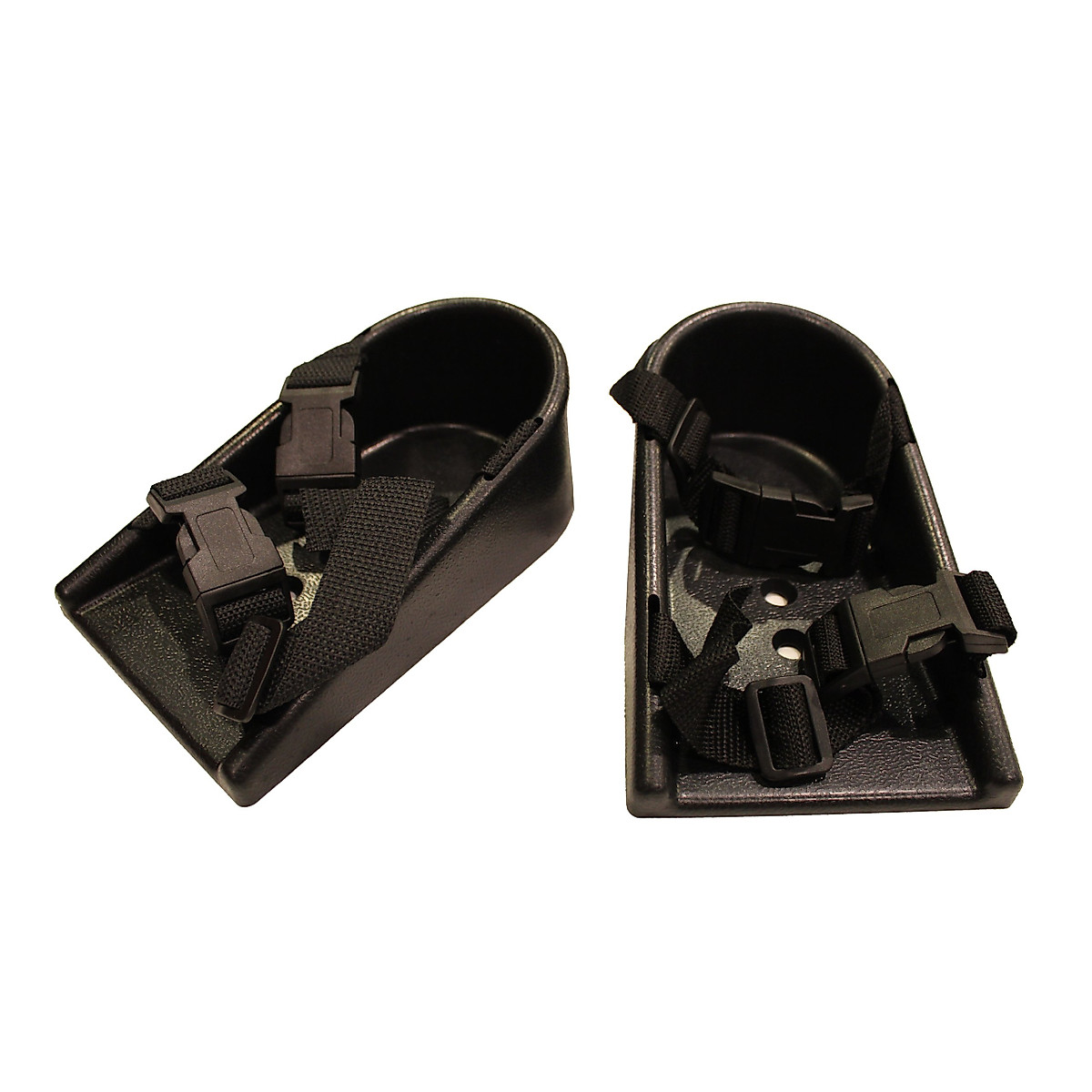 Rehabilitation Advantage Wheelchair Shoe Holders with Adjustable Straps, Black, Small