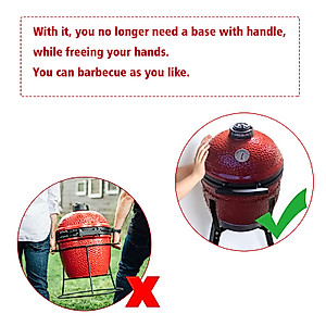 Rolling Cart for Kamado Joe Junior Accessories,Kamado Joe Rolling Nest with Heavy Duty Locking Caster Wheels Powder Coated Steel Rolling Outdoor Cart for Kamado Joe Junior Grill Stand