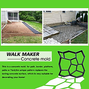 CJGQ Plus Size 19.6"x19.6"x1.7" Walk Maker Reusable Concrete Pathmate Stone Mold Stepping Stone Paver Lawn Patio Yard Garden DIY Path Maker Paving Moulds (Irregular)