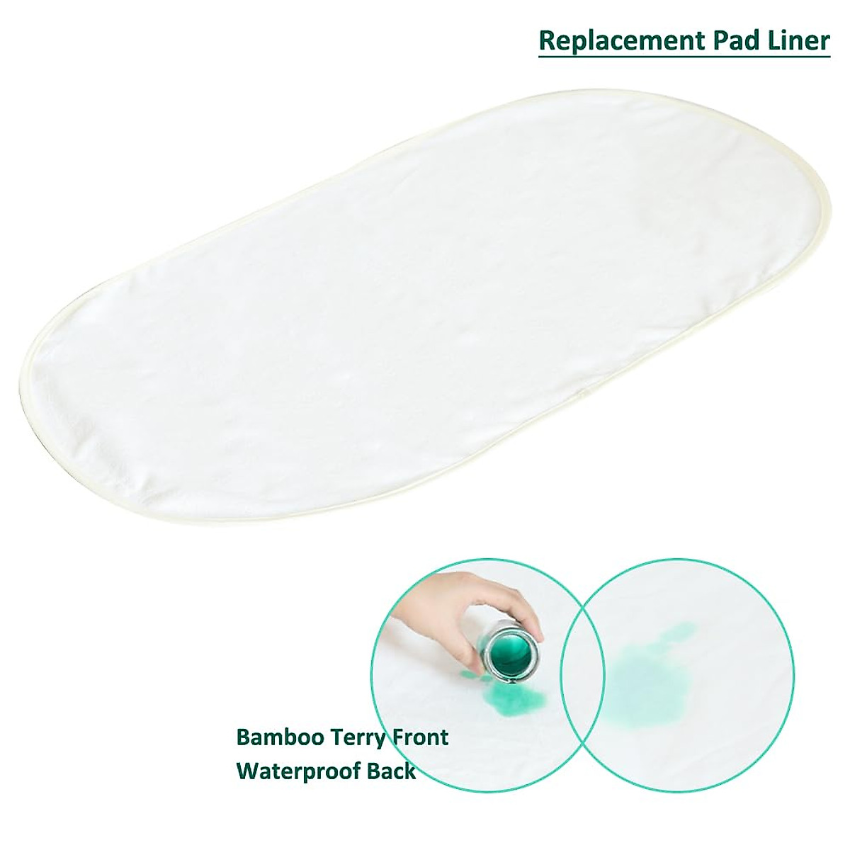 ICEBLUE HD Baby Cradle Mattress Pad Oval Crib Bassinet Foam Mattress with Removable Organic Cotton Cover and Waterproof Pad Liner