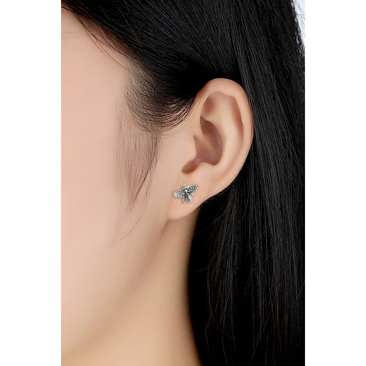 SLUYNZ 925 Sterling Silver Cute Bee Earrings Studs for Women Teen Girls Animal Studs Earrings