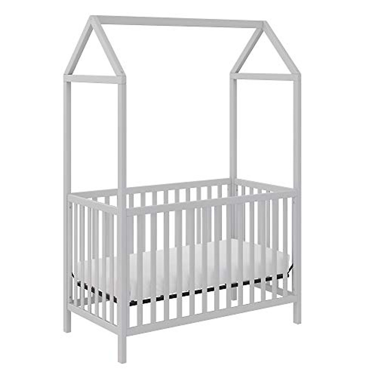 Little Seeds Rowan Valley Skyler 3-in-1 Convertible Crib with Canopy, Dove Gray