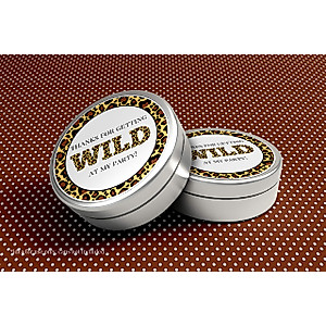 Leopard Print Themed Birthday Party Thank You Sticker Labels, 40 2" Party Circle Stickers by AmandaCreation, Great for Party Favors, Envelope Seals & Goodie Bags