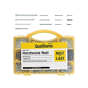 Top Quality Nail Assortment Kit – Over a 1800 Multipurpose Hardware Nails - 11 Different Sizes – Non Bendable & Sturdy - Compact Organized Box