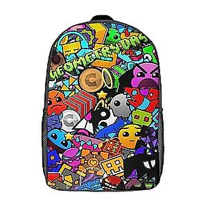 gscm Geo_metry Da_sh Backpack 17Inch Anime Cute Bookbag Unisex Outdoor Travel Bags Casual Laptop Daypack