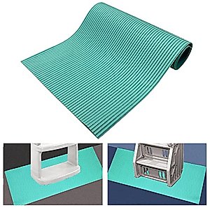 Yewaii Pool Ladder Mat, Above Ground Swimming Pool Ladder and Step Mat, Protective Ladder Pad Step Mat for Pool with Non-Slip Stripe, Light Green 36 inch X 9 inch