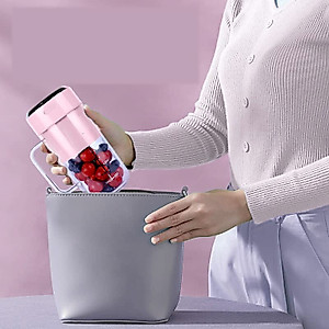 Portable Mini Blender for Shakes and Smoothies,12oz Personal Blender with Rechargeable USB, Made with BPA-Free Material Portable Juicer, 10 Blades (Pink)