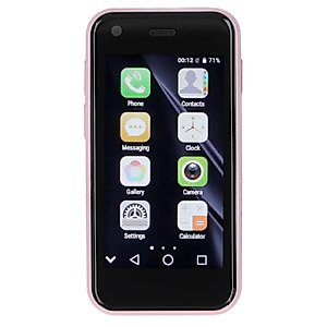 Small Cell Phone, 4 Core Dual Cards Dual Standby 2MP Front and 5MP Rear Camera 2.5 Inch Screen Space Saving Mini Smartphone for Communication (Sakura Pink)