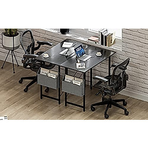 Pamray 32 Inch Computer Desk for Small Spaces with Storage Bag, Home Office Work Desk with Headphone Hook, Small Office Desk Study Writing Table