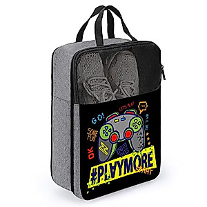 Frcavbin Video Game Weapon Travel Shoe Bag Shoes Carrier with Handle and Zipper Foldable Shoe Puches Organizer for Home storage School starts